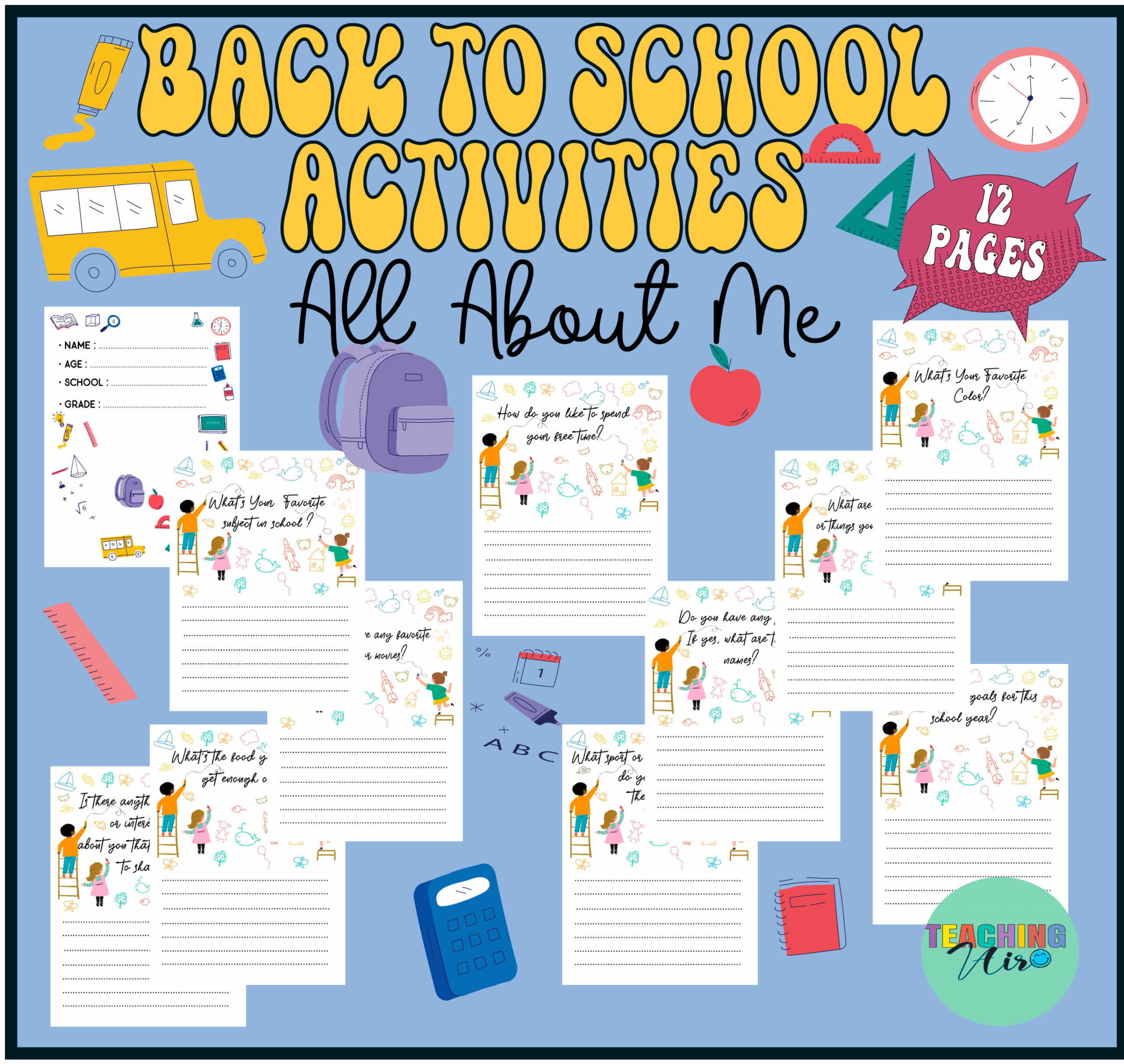 Back To School Worksheets |Get To Know Your Students With All About Me ...