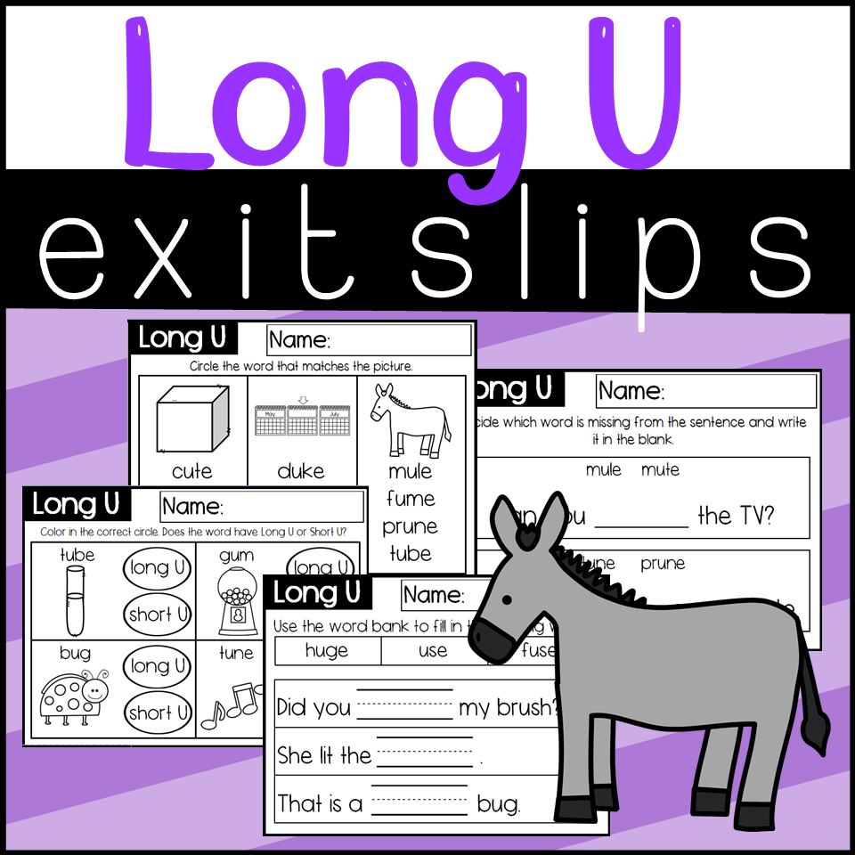 Long U Words Exit Slips | Made By Teachers