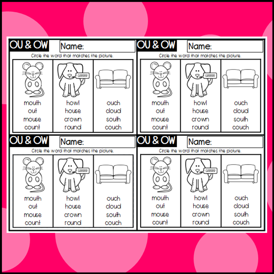 OU and OW Words Exit Slips | Made By Teachers