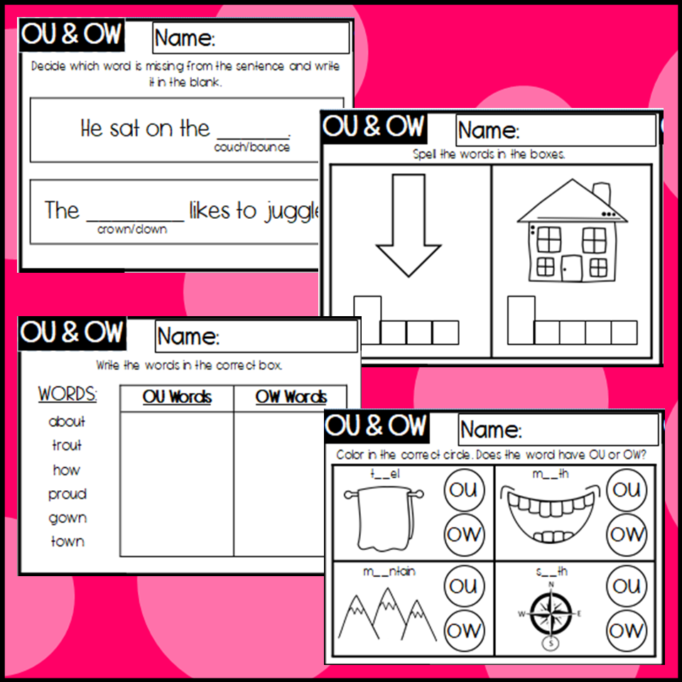 OU and OW Words Exit Slips | Made By Teachers