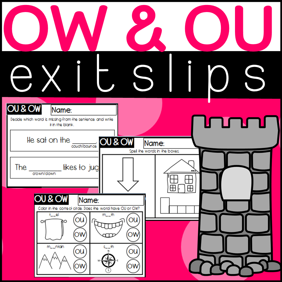 OU and OW Words Exit Slips | Made By Teachers