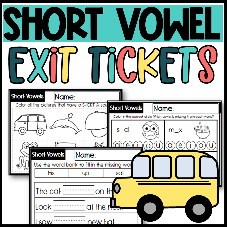 Short Vowels Phonics Exit Slips | Made By Teachers