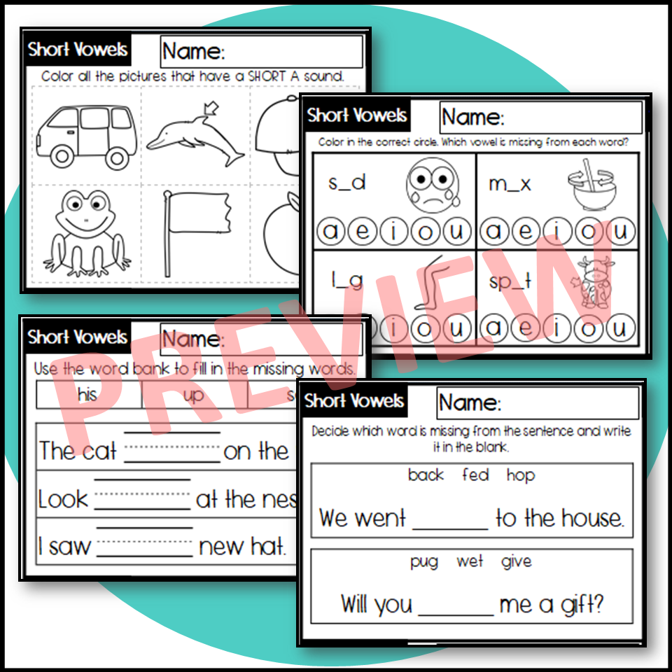 Short Vowels Phonics Exit Slips | Made By Teachers