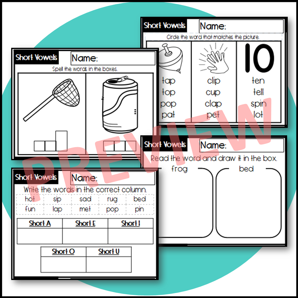 Short Vowels Phonics Exit Slips | Made By Teachers