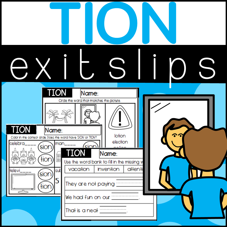 TION Words Exit Slips | Made By Teachers