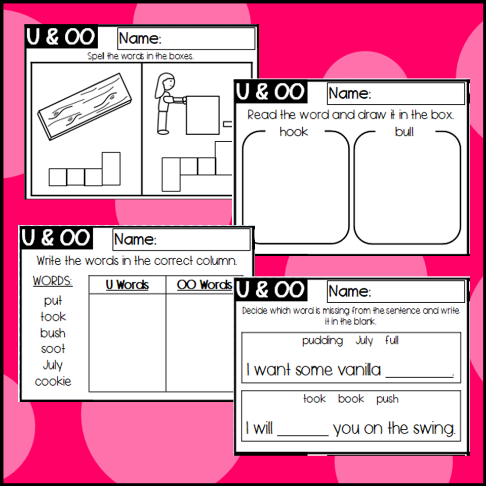 U and OO Words Exit Slips | Made By Teachers