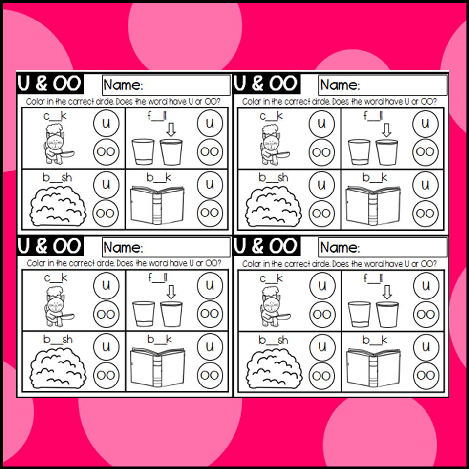 U and OO Words Exit Slips | Made By Teachers