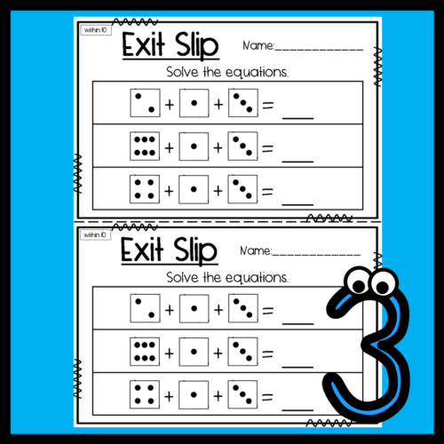 Adding 3 Numbers Assessments: Exit Slips | Made By Teachers