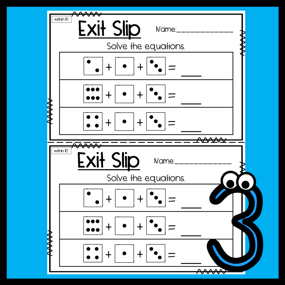 Adding 3 Numbers Assessments: Exit Slips | Made By Teachers