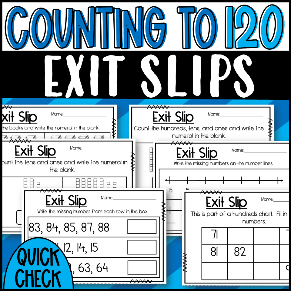 Counting to 120: Numbers from 1 to 120 Exit Slips | Made By Teachers