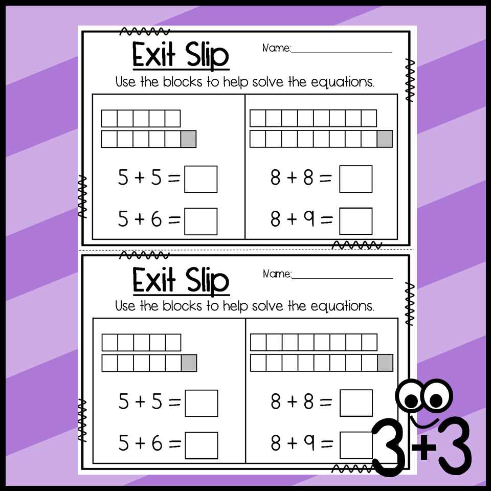 Doubles, Doubles Plus 1, and Doubles Plus 2 Exit Slips | Made By Teachers