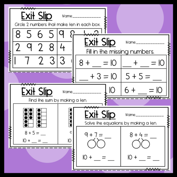 Make a Ten Strategy Exit Slips | Made By Teachers