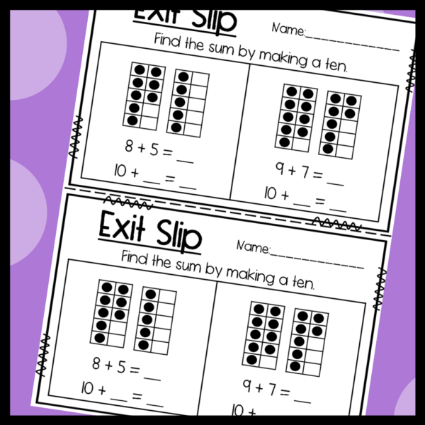 Make a Ten Strategy Exit Slips | Made By Teachers