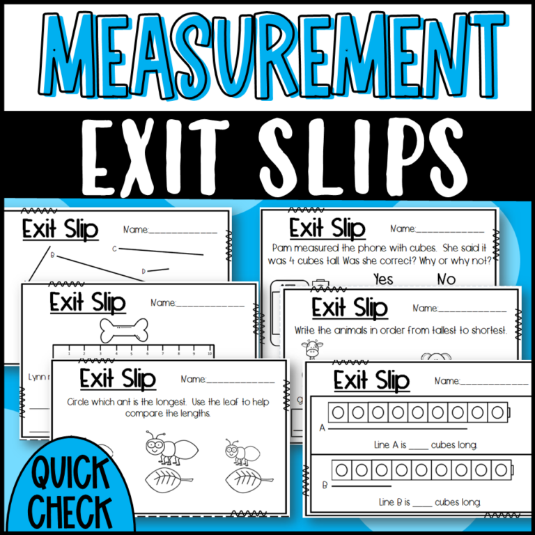 Measurement Exit Slips: Measuring and Comparing Objects - Made By Teachers