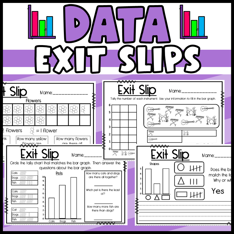 Organize, Represent, and Interpret Data EXIT SLIPS | Made By Teachers