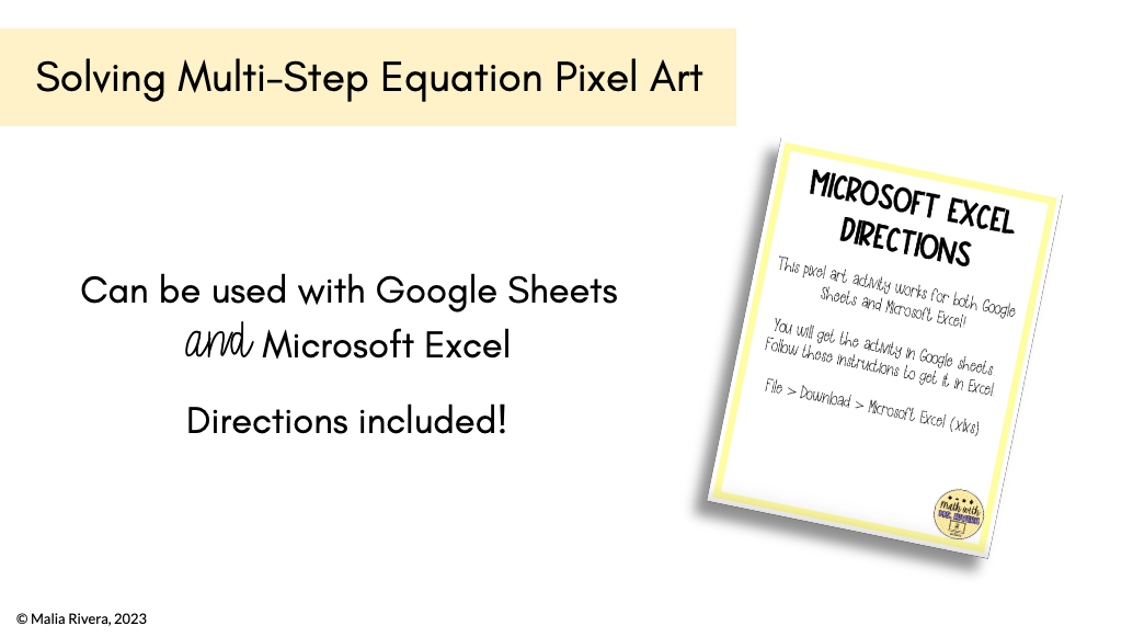 Solving Multi Step Equations with Variables on Both Sides Pixel Art ...