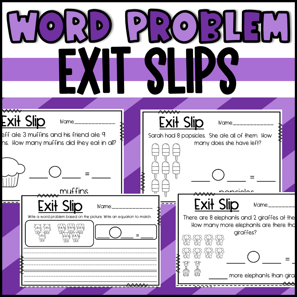 Word Problems Exit Slips Made By Teachers Word Problems Exit Slips Made By Teachers