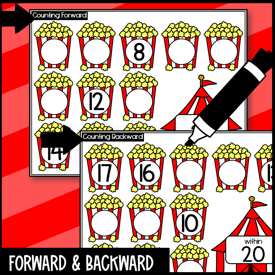 Carnival Counting to 120 Math Center | Made By Teachers