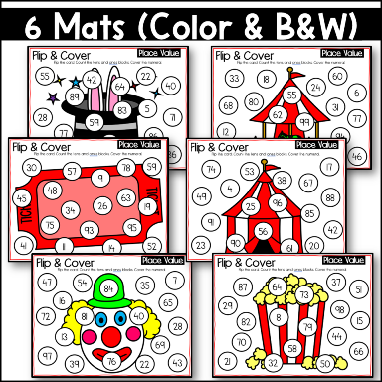 Carnival Place Value Math Mats Flip and Cover | Made By Teachers