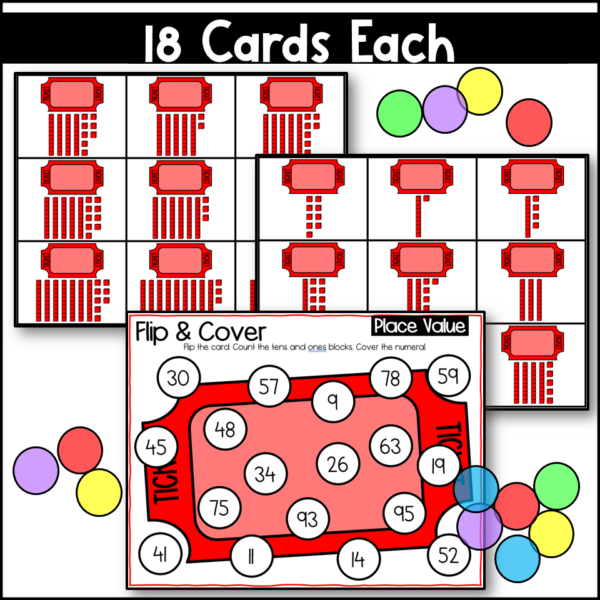 Carnival Place Value Math Mats Flip and Cover | Made By Teachers