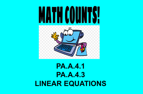 Complete Online Distance Learning 8th Math Linear Equations PA.A.4.1 PA ...