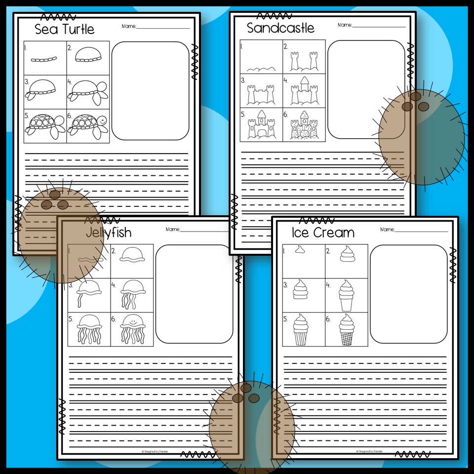 Directed Drawings Beach Themed Draw and Write | Made By Teachers