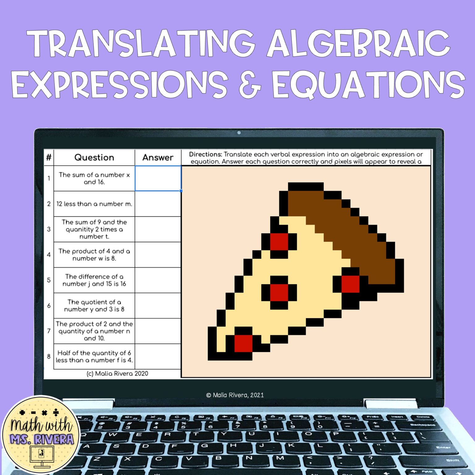 Factoring Trinomials when A = 1 Pixel Art Digital Activity - Valentine ...