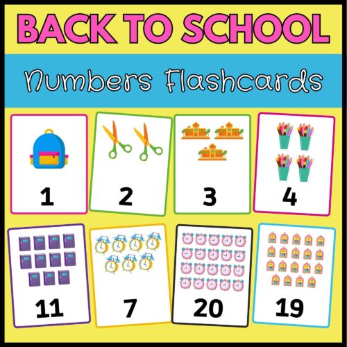 Back to School Flashcards Bundle: Numbers and Vocabulary Flash Cards ...