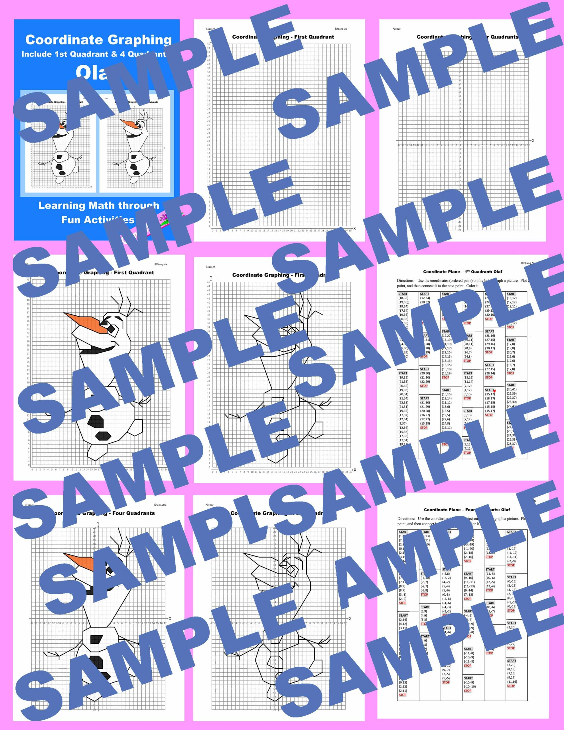 Disney Frozen Coordinate Plane Graphing Picture: Olaf | Made By Teachers