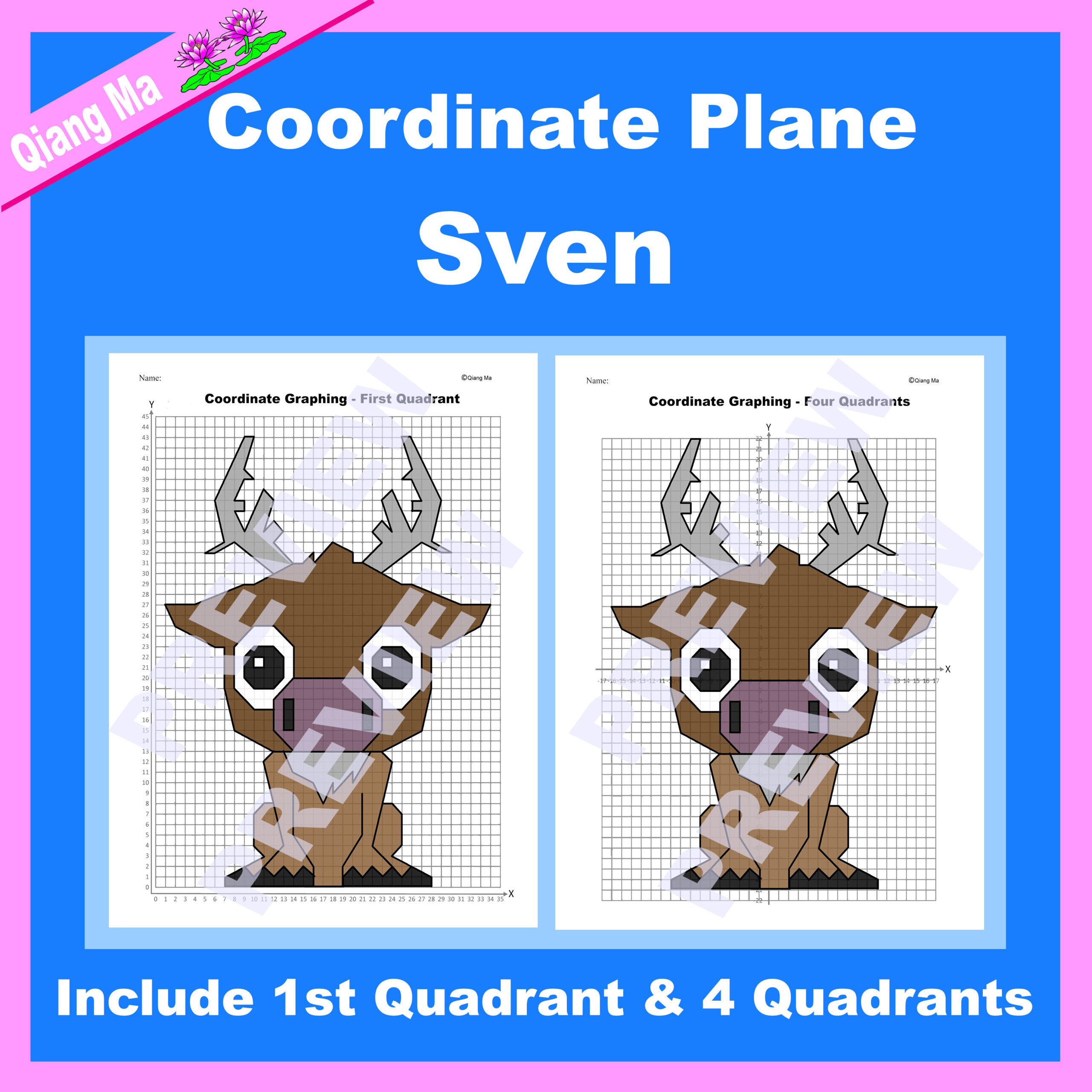 Disney Frozen Coordinate Plane Graphing Picture: Sven | Made By Teachers