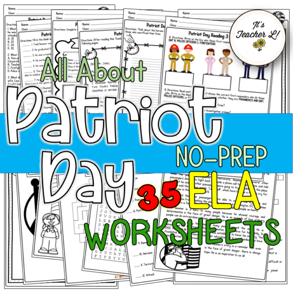 Patriot Day No-Prep ELA Worksheets | Made By Teachers