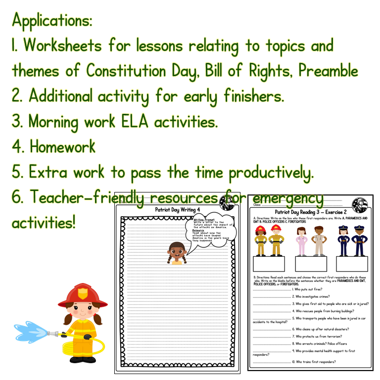 Patriot Day No-Prep ELA Worksheets | Made By Teachers