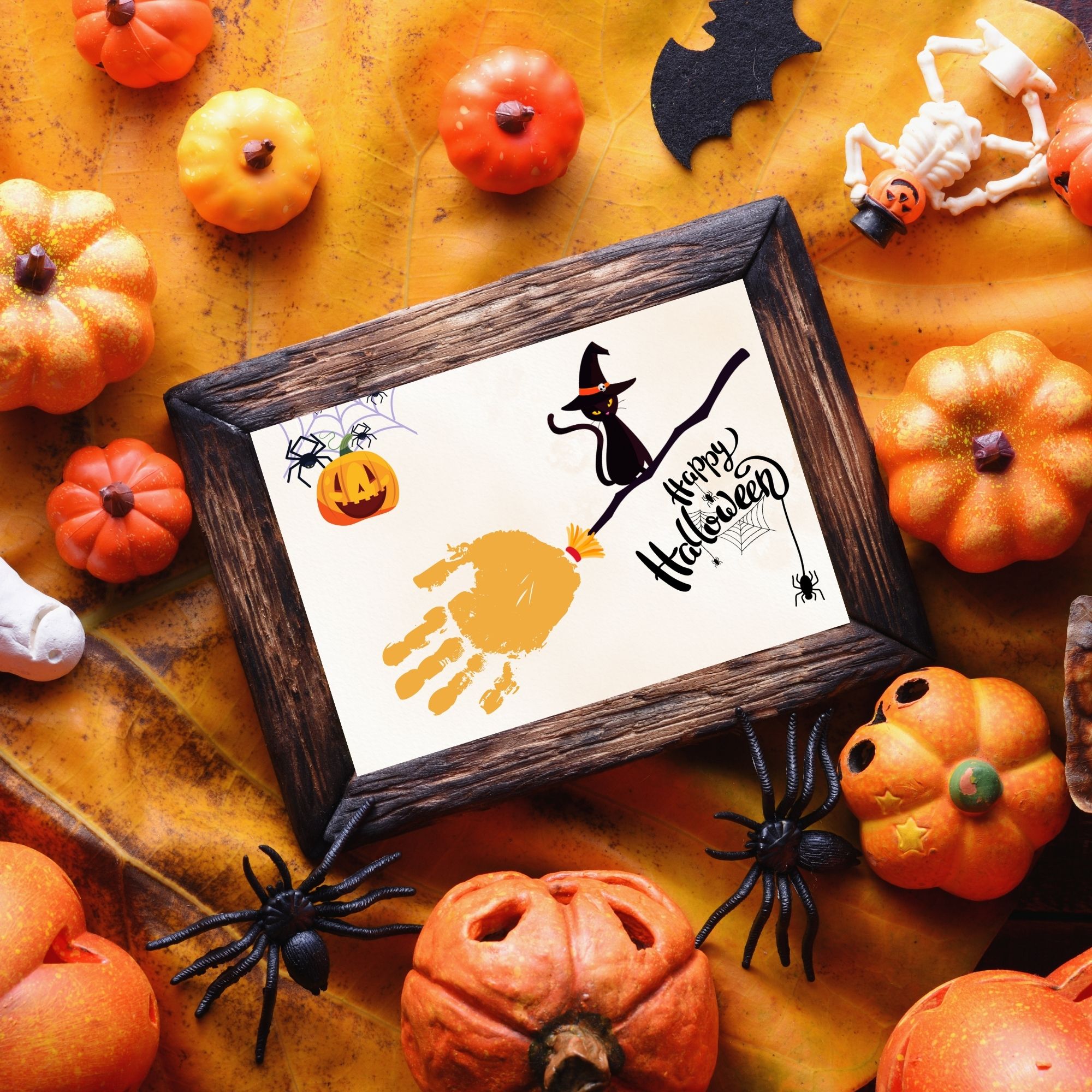 Halloween Black Cat Handprint Art | Halloween Card Craft | Made By Teachers