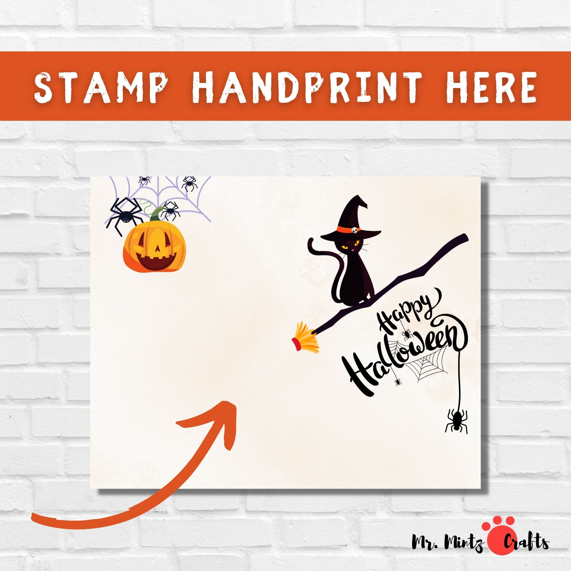 Halloween Black Cat Handprint Art | Halloween Card Craft | Made By Teachers