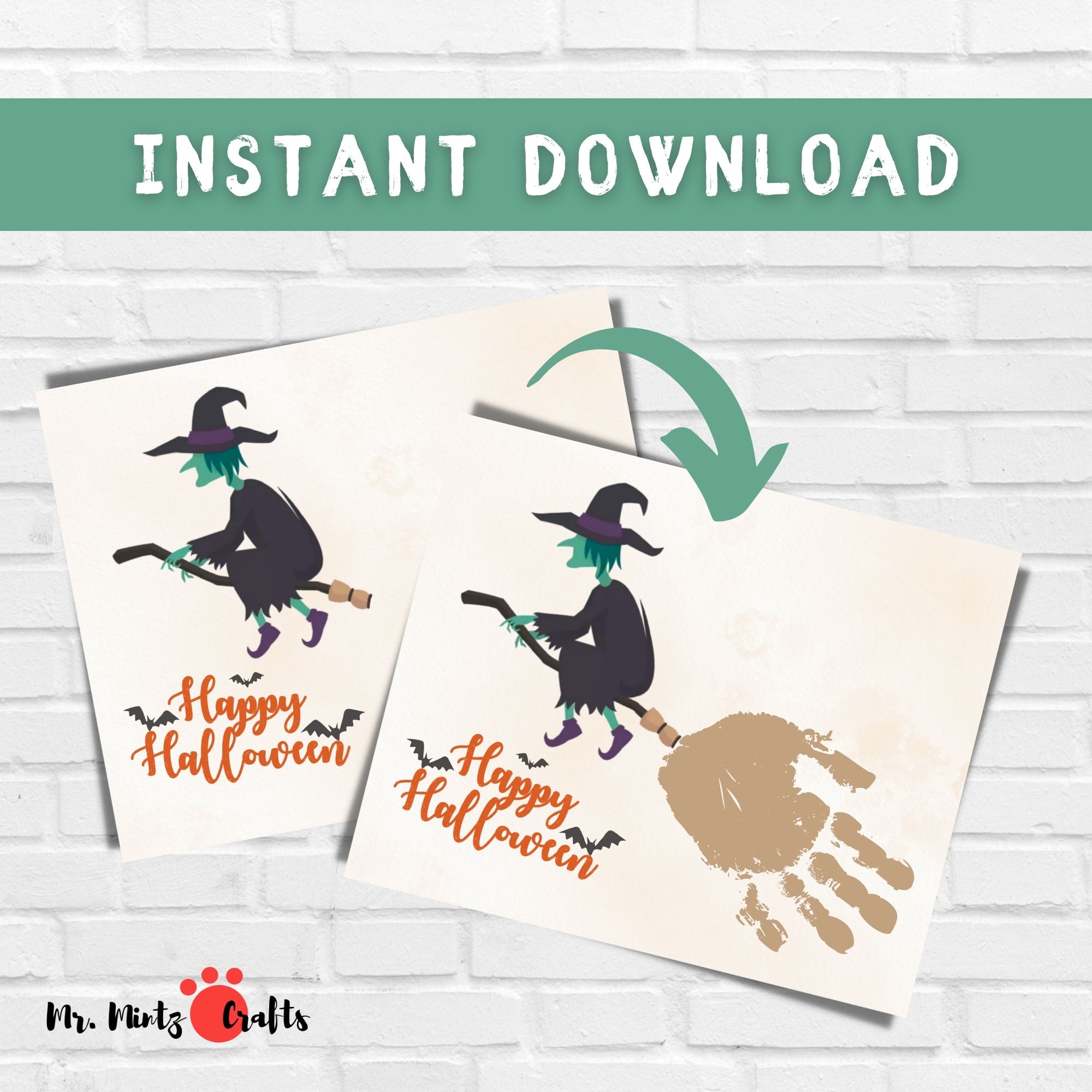 Halloween Witch Handprint Art | Halloween Card Craft | Made By Teachers