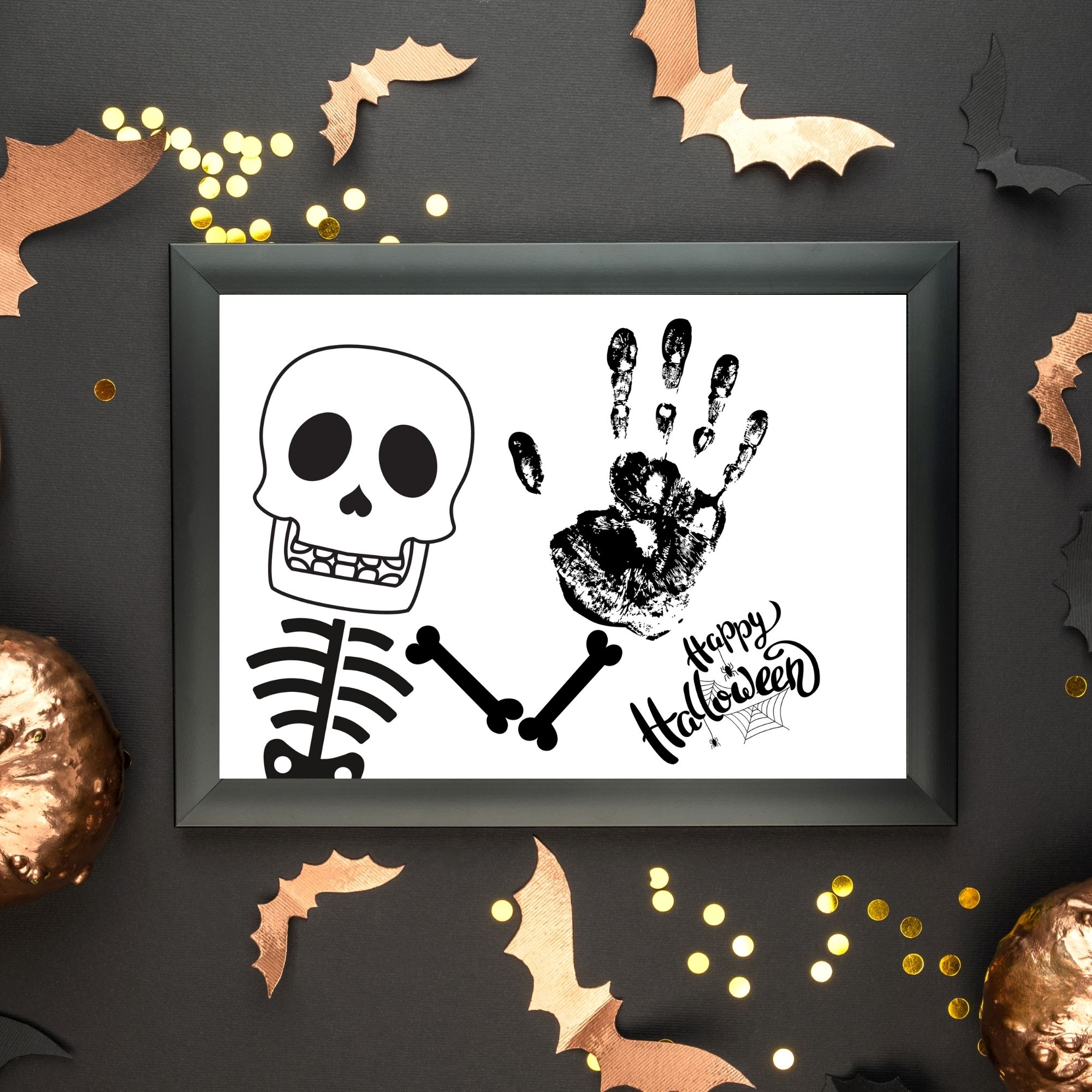 Halloween Skeleton Handprint Art | Halloween Crafts For Kids | Made By ...