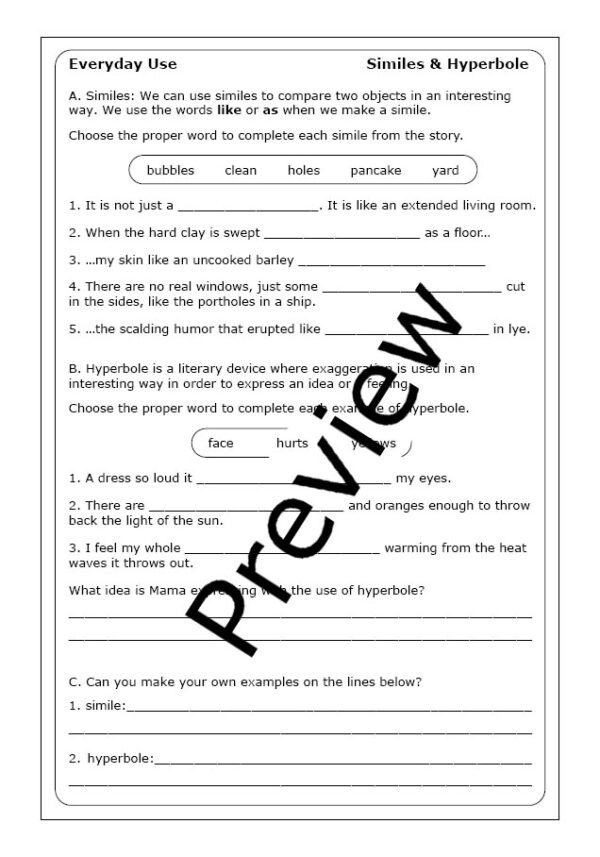Alice Walker "Everyday Use" worksheets | Made By Teachers