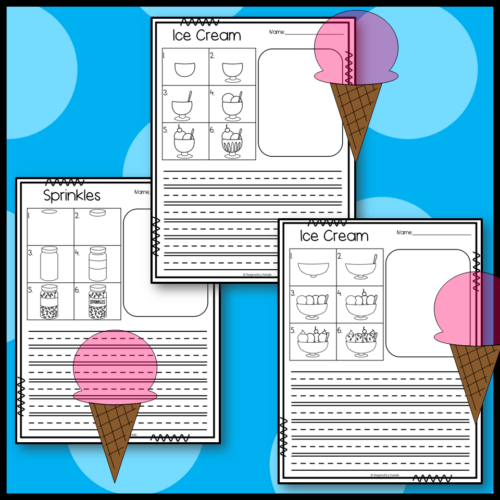 Directed Drawings Ice Cream Themed Draw and Write | Made By Teachers