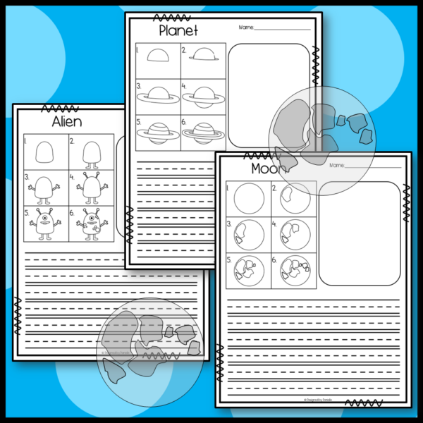Directed Drawings Space Day Themed Draw and Write | Made By Teachers