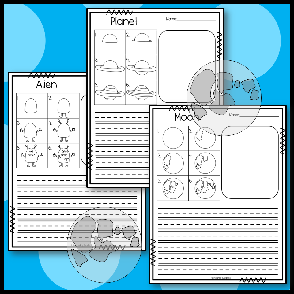 Directed Drawings Space Day Themed Draw and Write | Made By Teachers