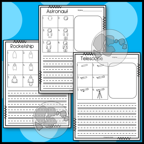 Directed Drawings Space Day Themed Draw and Write | Made By Teachers