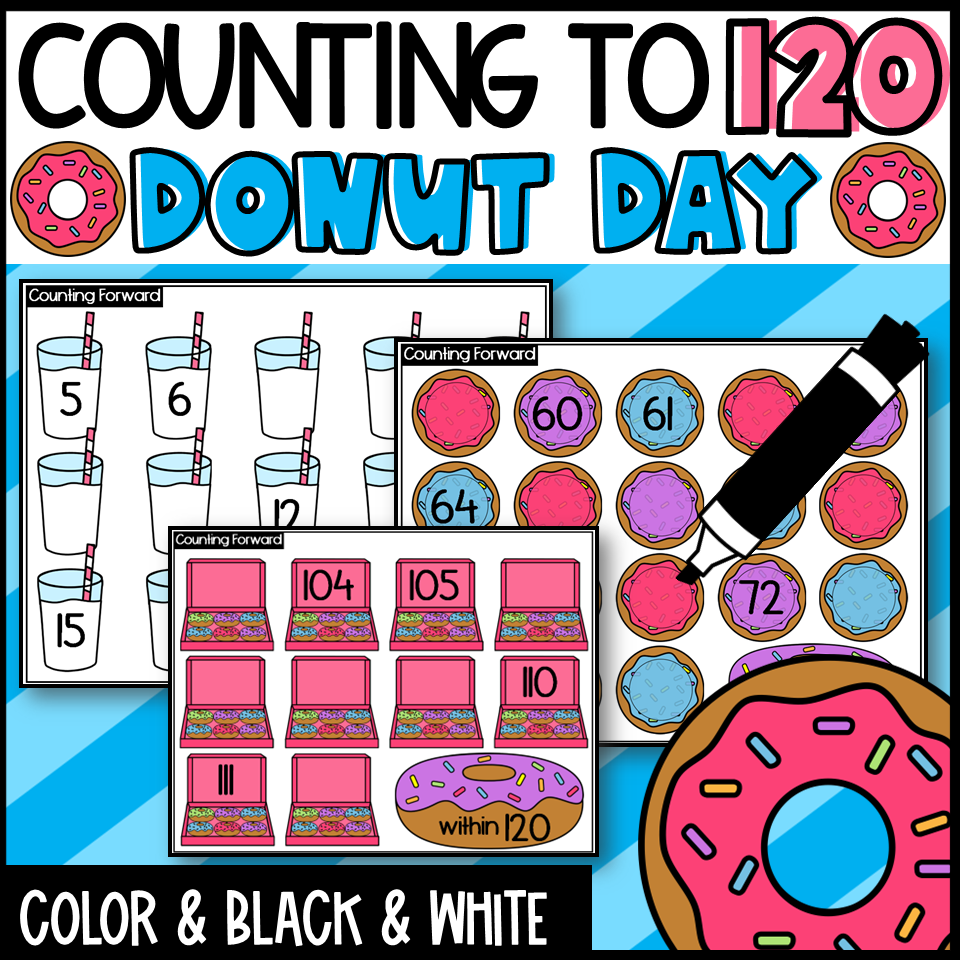 Donut Counting to 120 Math Center | Made By Teachers