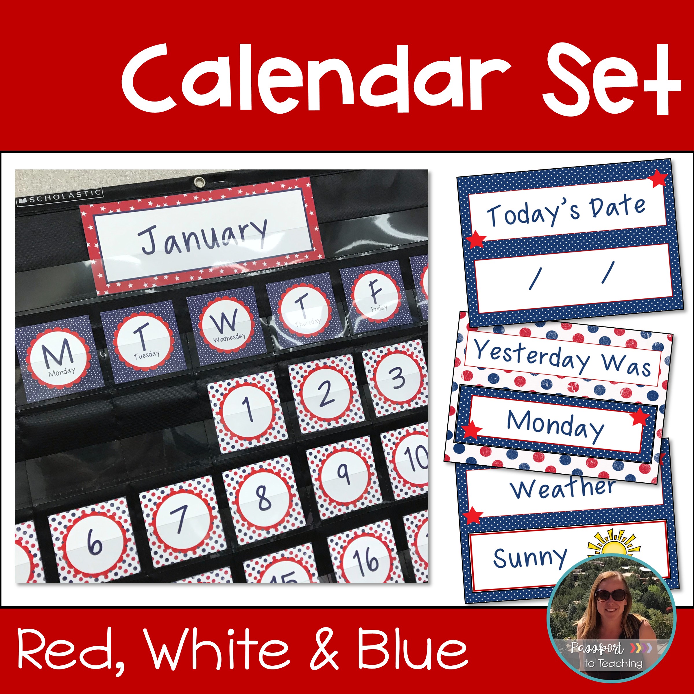 Red White and Blue Hall Passes EDITABLE | Made By Teachers