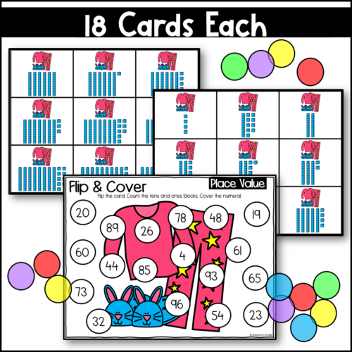 Pajama Place Value Math Mats Flip and Cover | Made By Teachers