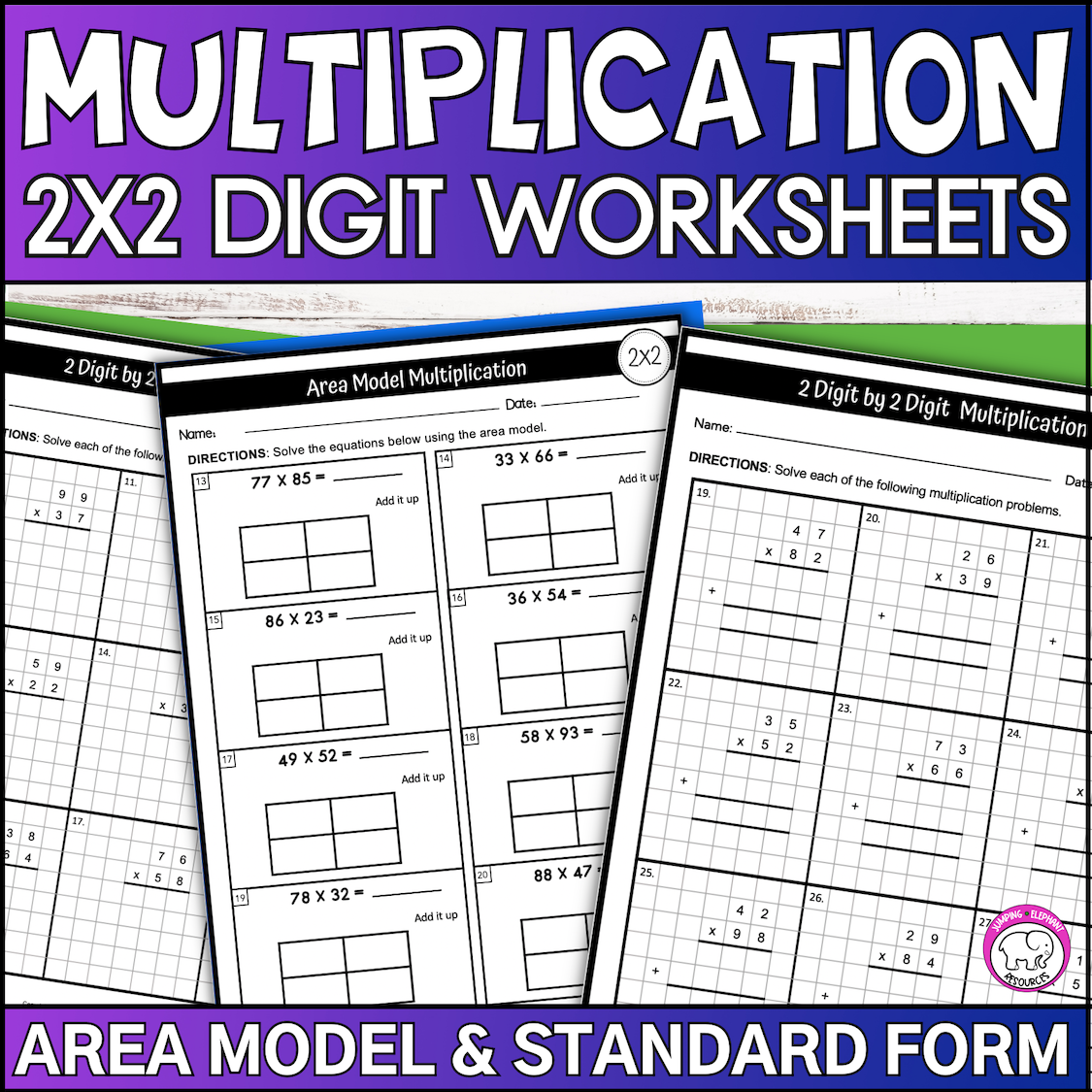 Multiplying Decimals By A Whole Number Worksheets Area Model Standard
