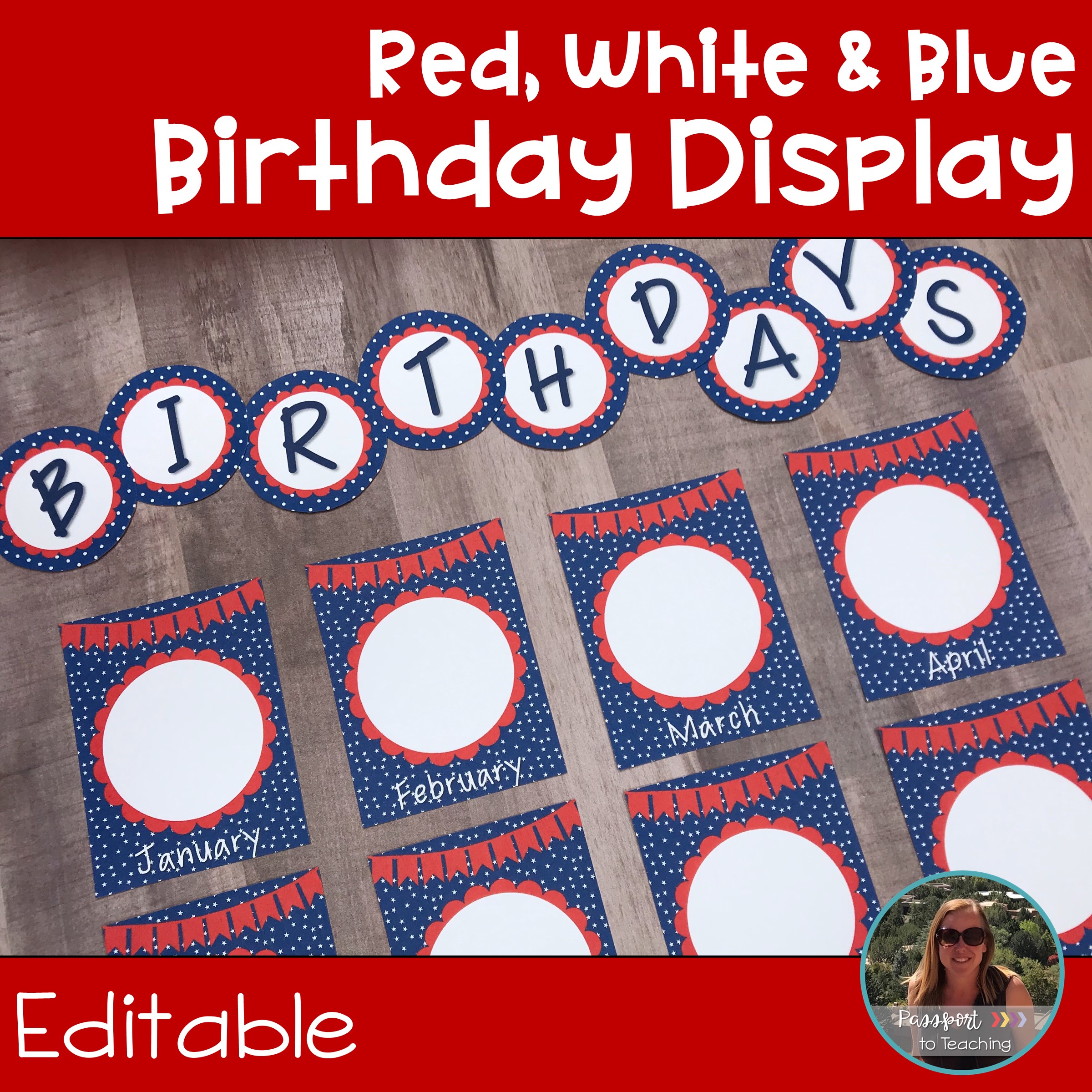 Red White and Blue Birthday Display | Made By Teachers