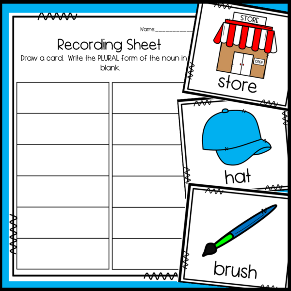 Plural Nouns- Adding ES or S Center Activity and Write the Room | Made ...