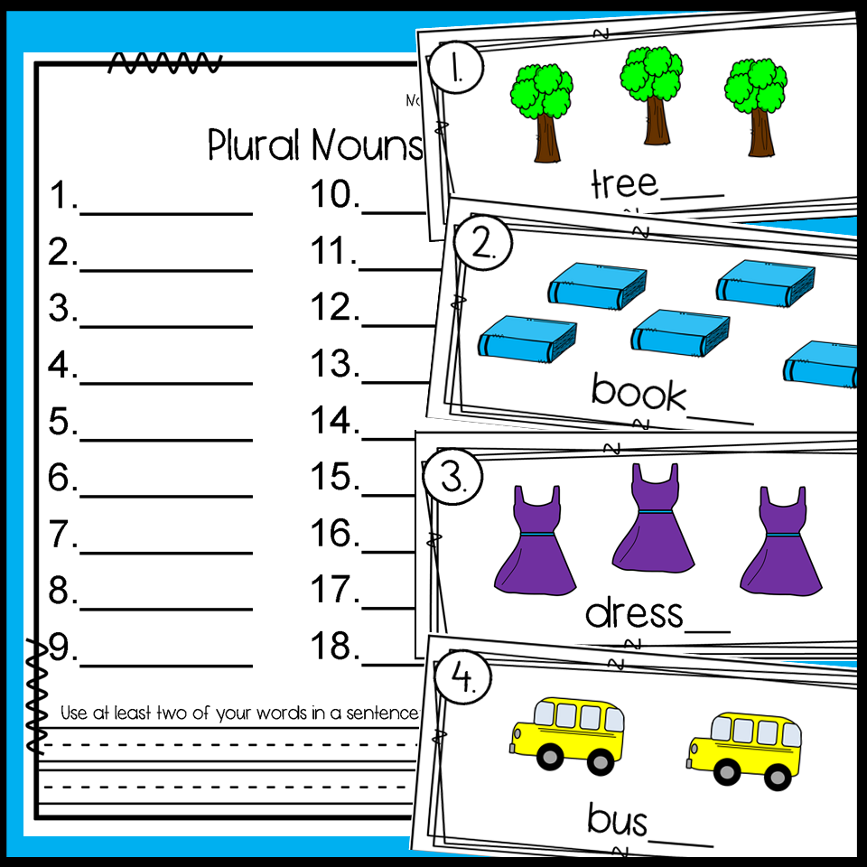 Plural Nouns- Adding ES or S Center Activity and Write the Room | Made ...