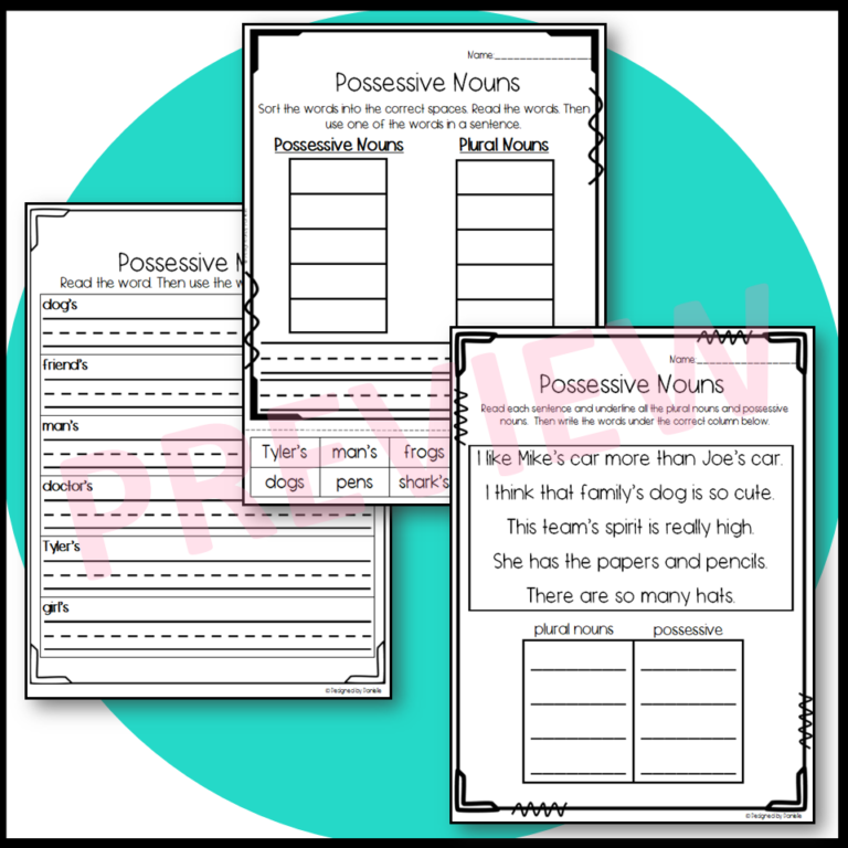 Possessive Noun Worksheets - Made By Teachers