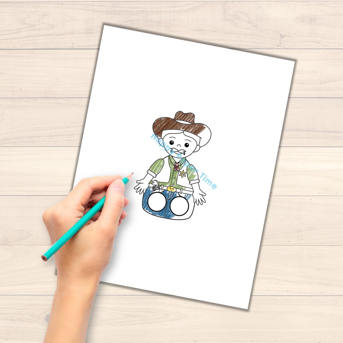 Sheriff Finger Puppet Printable Wild West Coloring Paper Craft Activity ...